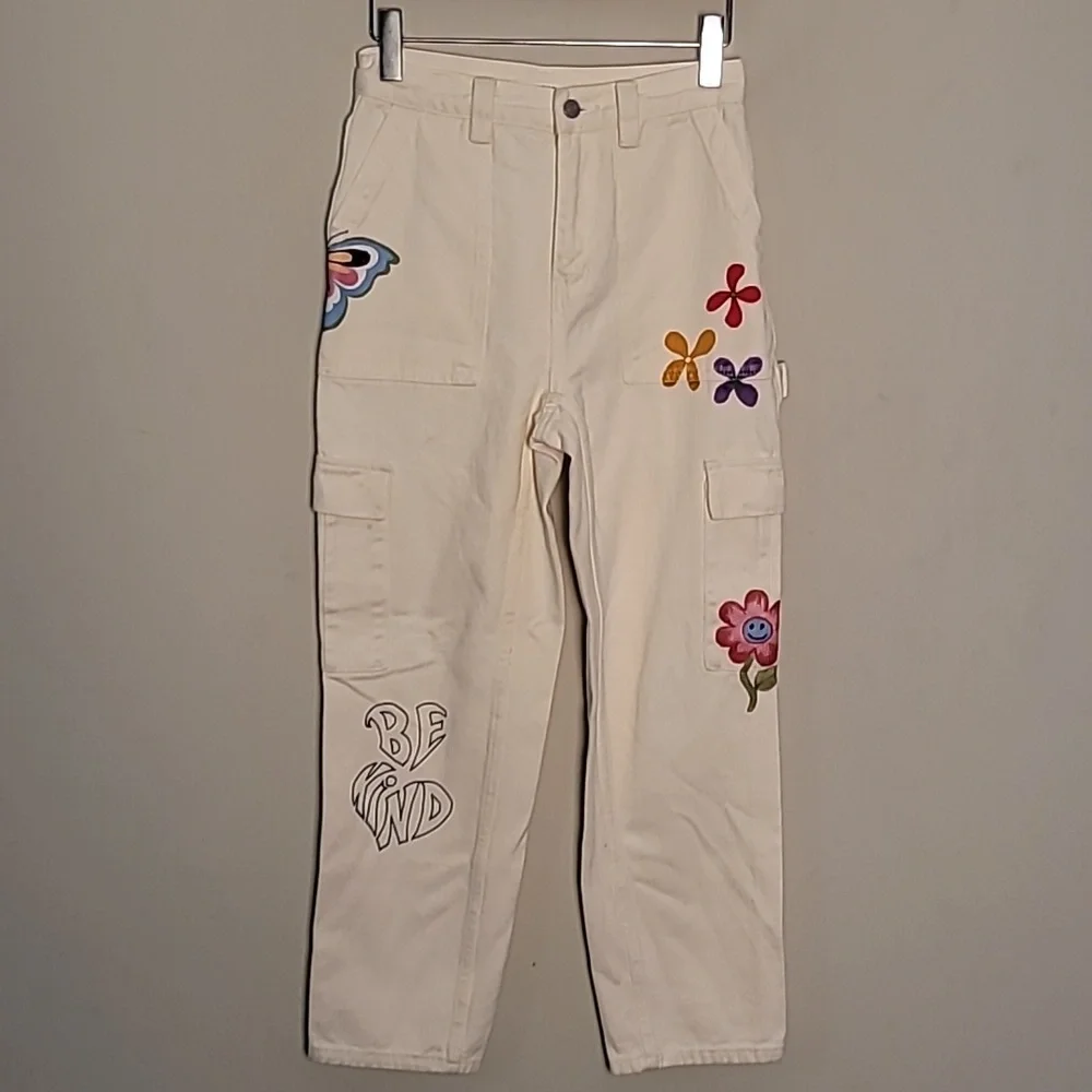PacSun | Jeans | Pacsun High Rise Carpenter Jean Sz 27 Ivory Graffiti ...